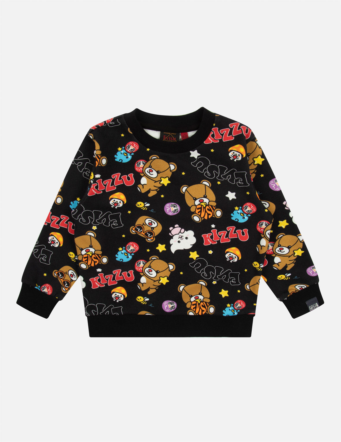 オールオーバーKIZZU Crewsグラフィックプリントのレギュラーフィットスウェットシャツ – EVISU