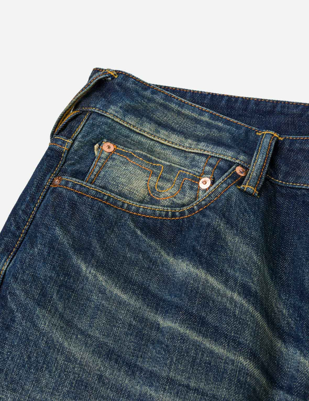 Dark Tone Washed Embroidery Jeans #2020 – EVISU
